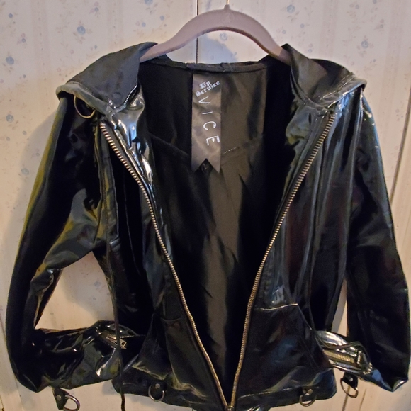 Lip Service | Jackets & Coats | Lip Service Vinyl Hooded Jacket | Poshmark